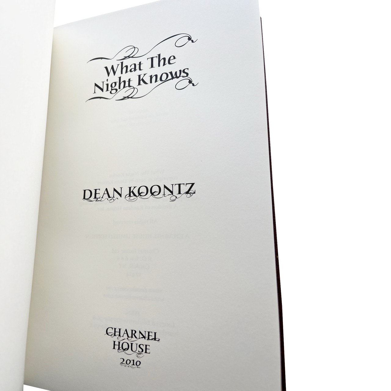 Dean Koontz "What The Night Knows" Signed Limited First Edition no. 123 ...