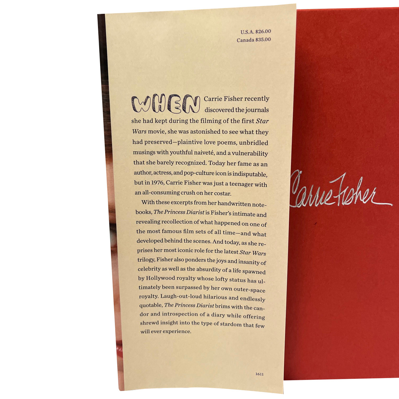 Carrie Fisher "The Princess Diarist" Signed First Edition, First ...
