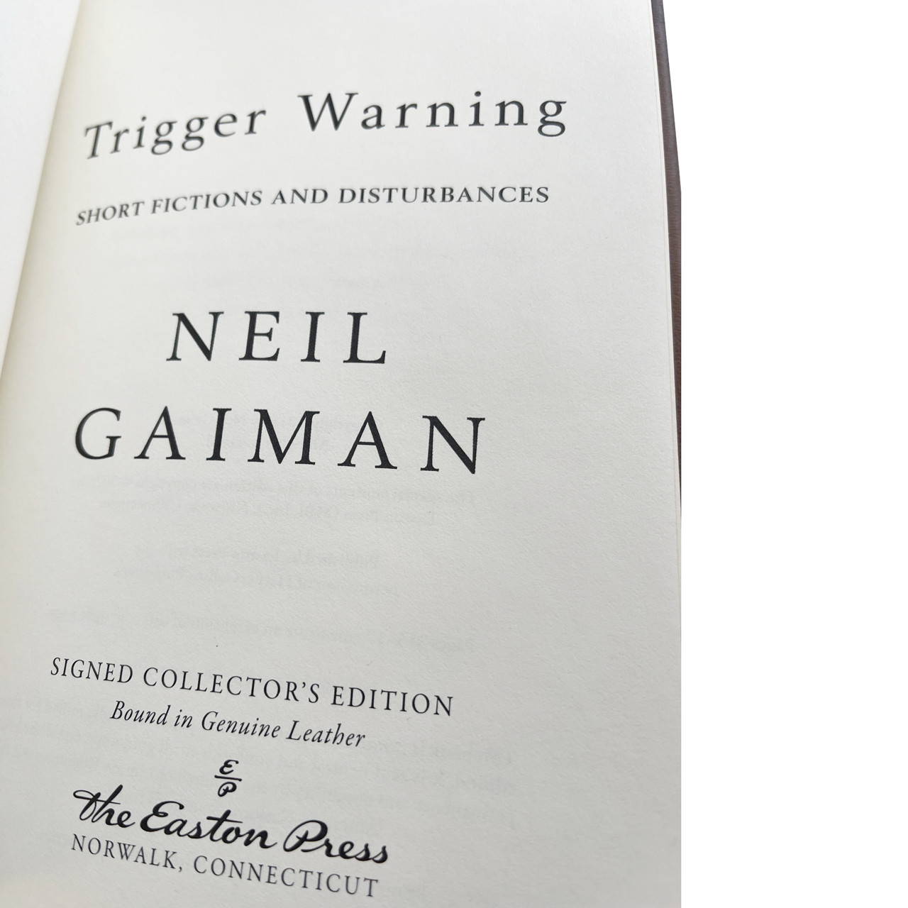 Neil Gaiman "Trigger Warning" Signed Limited Edition w/COA