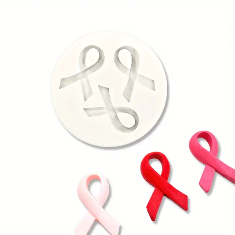 Breast Cancer Ribbon Silicone Mold - 3 Cavity - Bake and Deco Warehouse