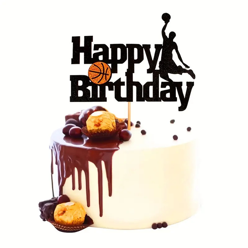 'Happy Birthday' Basketball Cake Topper - Bake and Deco Warehouse