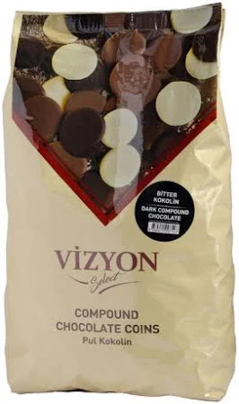 Vizyon Dark Compound Chocolate Coins-2.5kg - Bake and Deco Warehouse