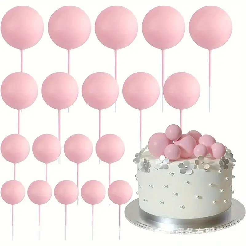 Baby Pink Cake Topper Balls - 9pc - Bake and Deco Warehouse