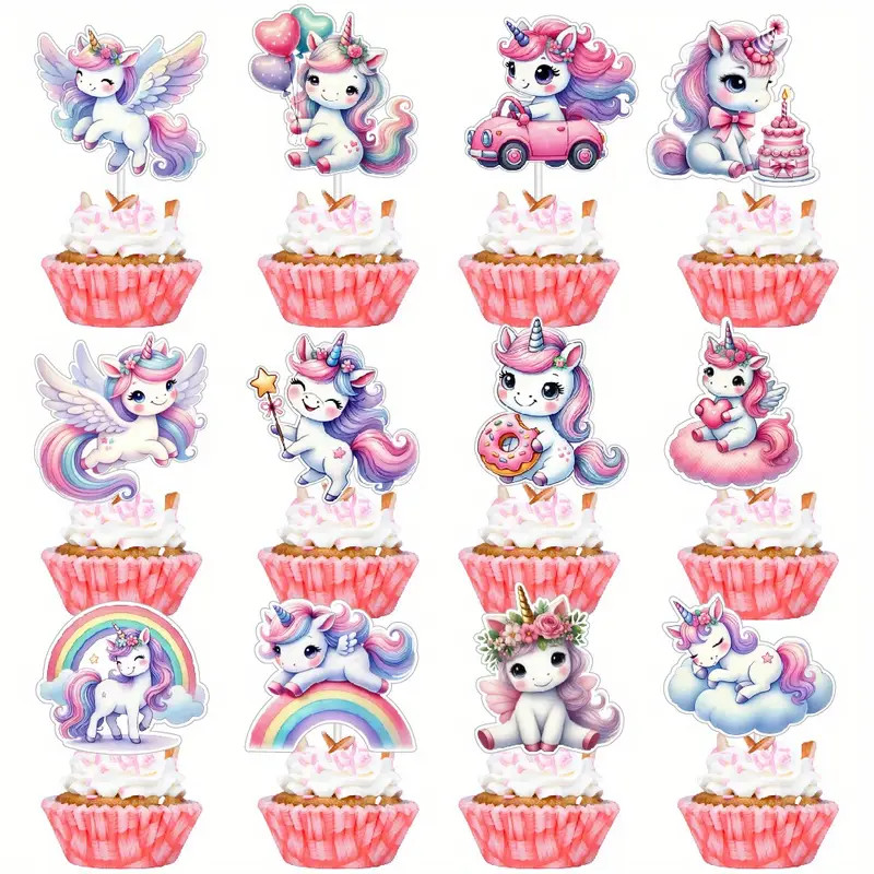 Unicorn Cupcake Toppers - 12pc - Bake and Deco Warehouse