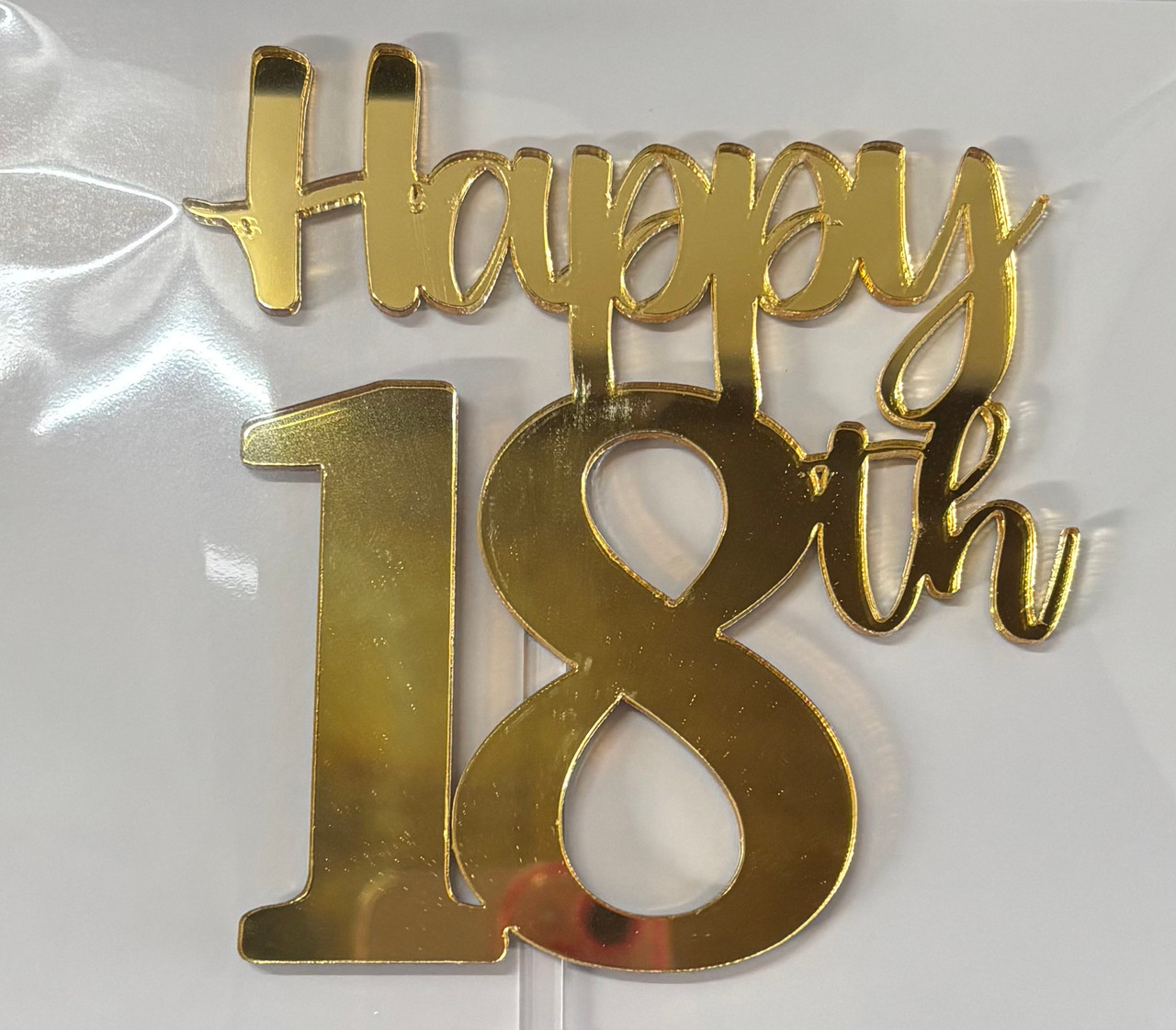 'Happy 18th' Cake Topper | Gold - Bake and Deco Warehouse