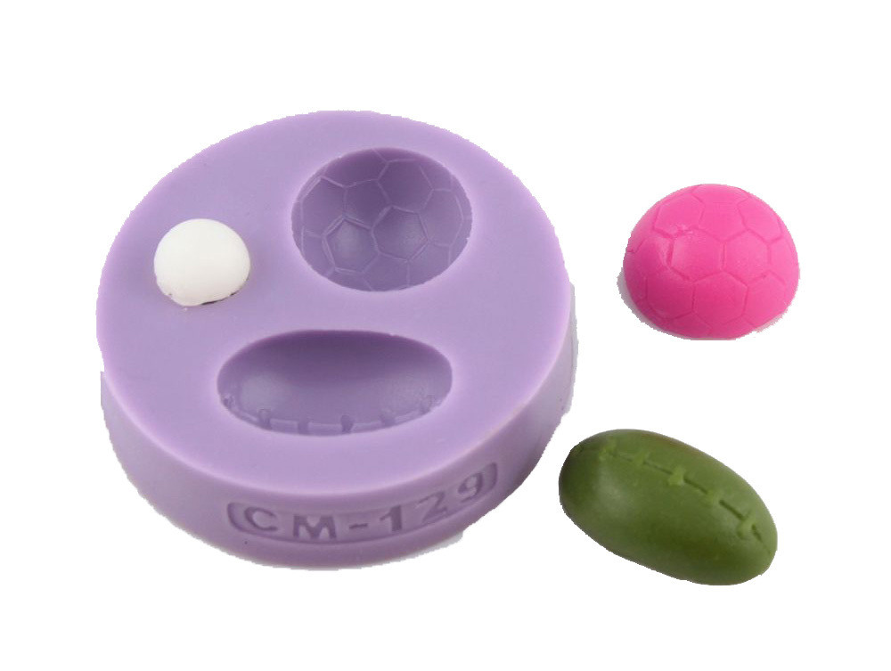 Sports Balls 3 Cavity Silicone Mold - Bake and Deco Warehouse