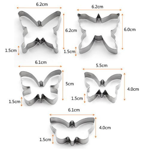 Tin Plate Cutter Set | Butterflies 5pc