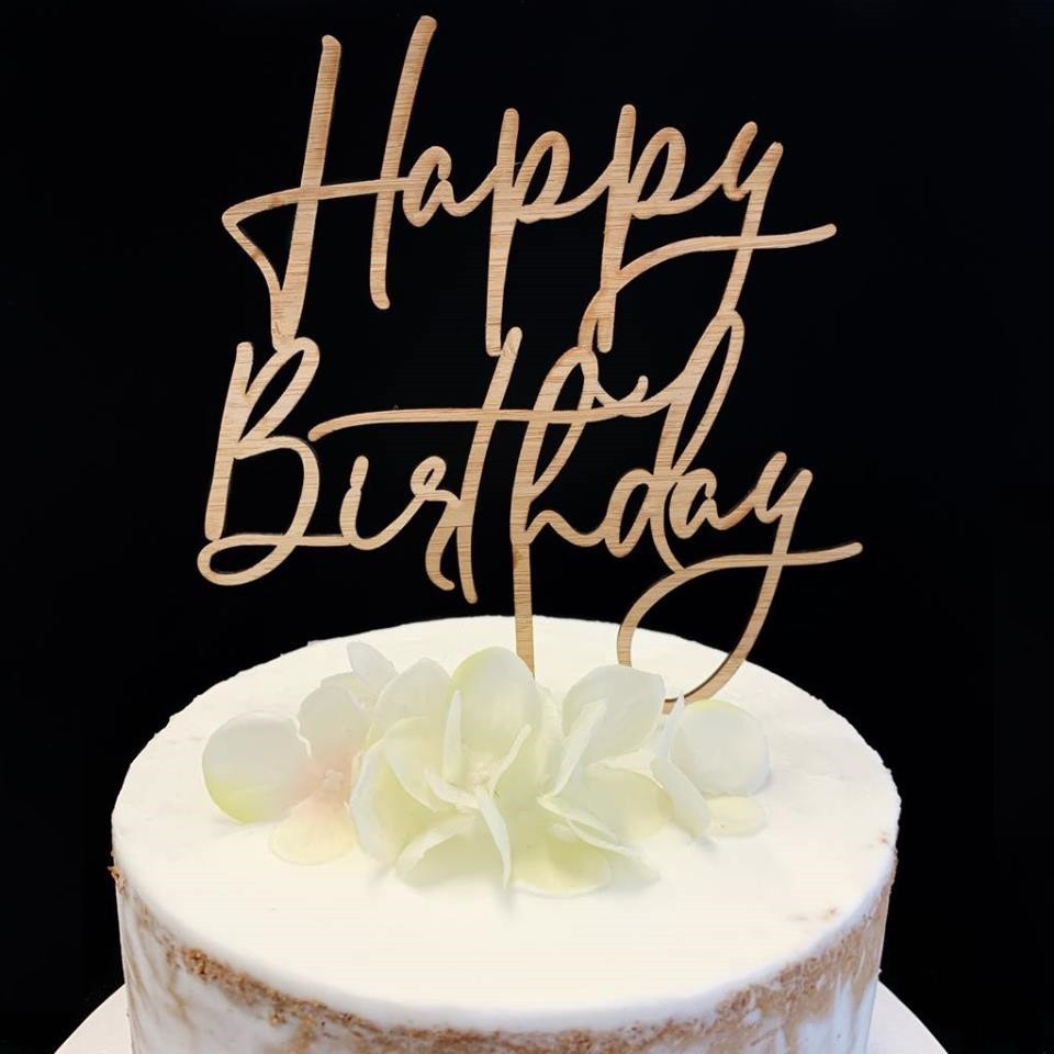 Bamboo Cake Topper | Happy Birthday Cake Topper