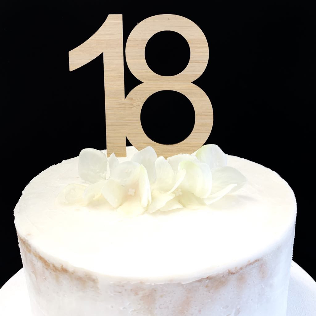Eighteen Cake Topper | Bamboo Cake Topper | Birthday Cake Topper