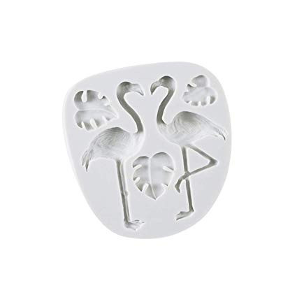 Flamingos & Tropical Leaves Silicone Mold