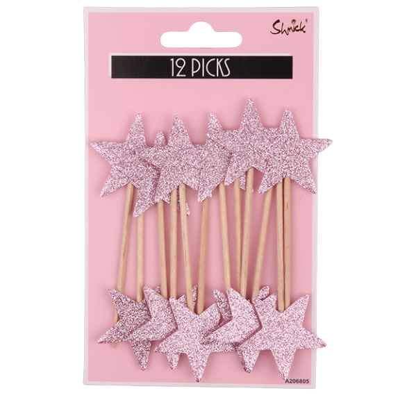 Shmick Luxe Party Picks|Pink Cupcake Topper