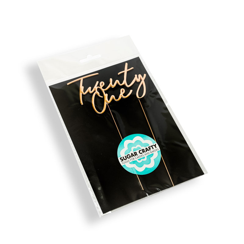 Metal Cake Topper - "Twenty One" (RoseGold)
