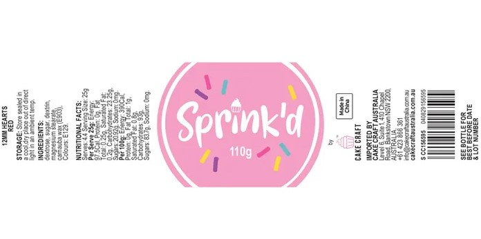 SPRINK'D | HEARTS | RED | 12MM | 110G