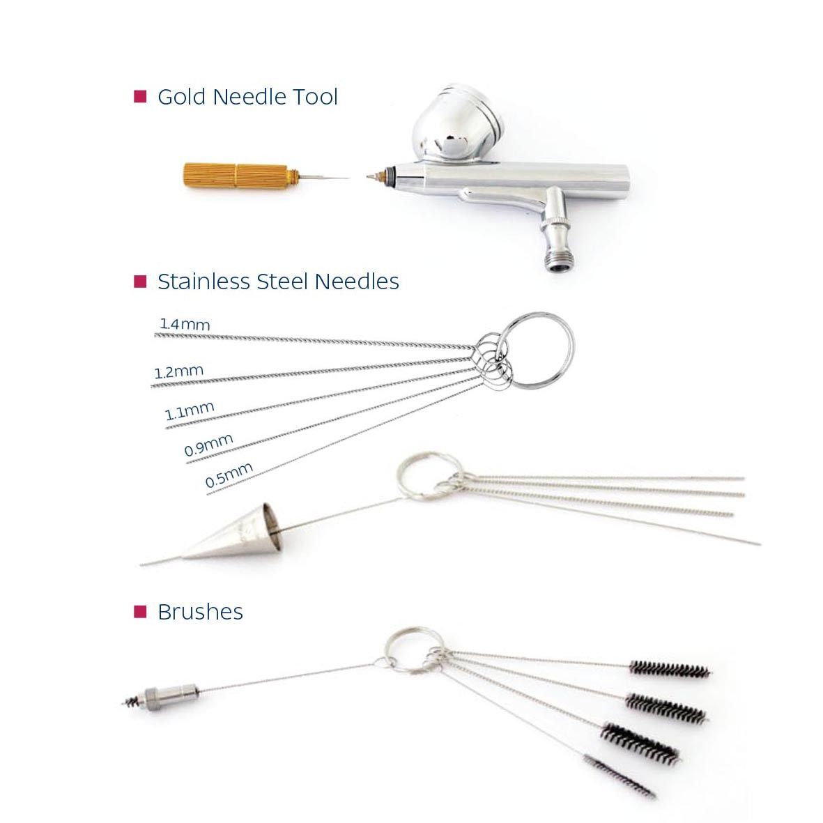 CLEANING SET FOR AIRBRUSH & PIPING TIPS