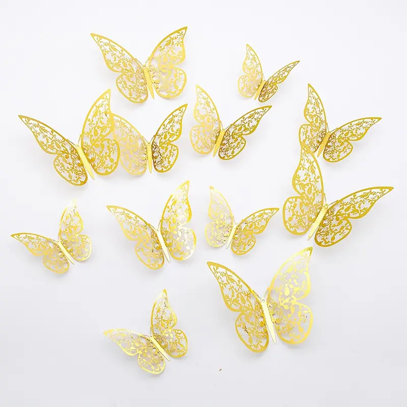 Gold Butterfly Cake Topper Decorations - 12pc - Bake and Deco Warehouse