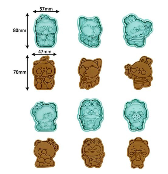Cookie Cutter Set 6pc | Cartoon Character