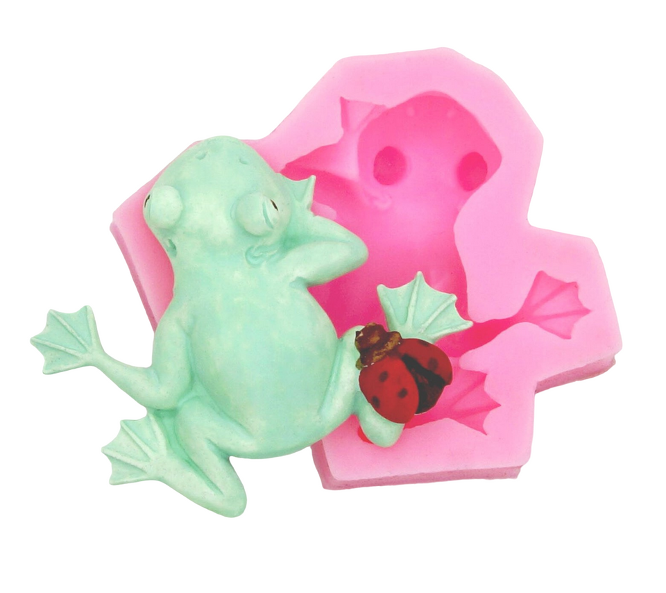 Silicone Mold - Frog with Ladybug