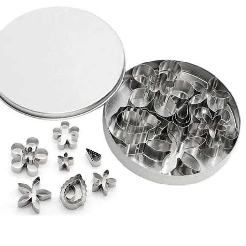 Mini Flower and Leaves Cookie Cutter Set - 12pc - Bake and Deco Warehouse