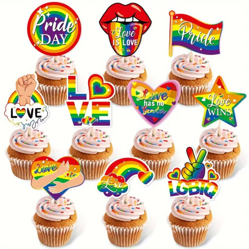 LGBTQ Pride Cupcake Toppers - 12pc - Bake and Deco Warehouse