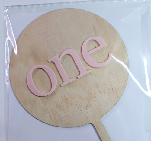 Cake Topper- Bamboo Paddle - One -Pink - Bake and Deco Warehouse