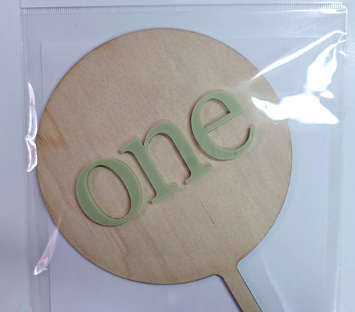 Cake Topper- Bamboo Paddle - One -Green - Bake and Deco Warehouse