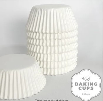 Cupcake Cases- 408 - White - 200pk - Bake and Deco Warehouse