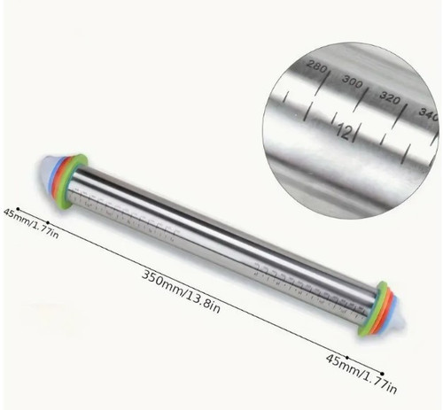 stainless steel adjustable rolling pin - Bake and Deco Warehouse