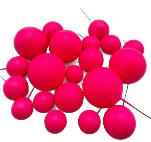 Hot Pink Cake Topper Balls - 9pc - Bake and Deco Warehouse