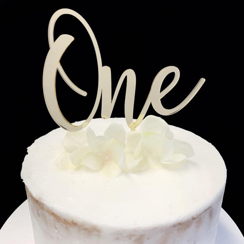 Cake Topper ONE (Age Script) - GOLD