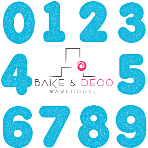 Blue Glitter Number Candles | Blue Number Cake Candles