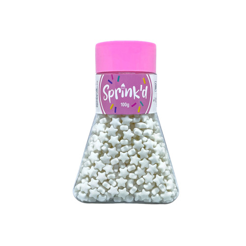 Edible White Stars Cake Sprinkles