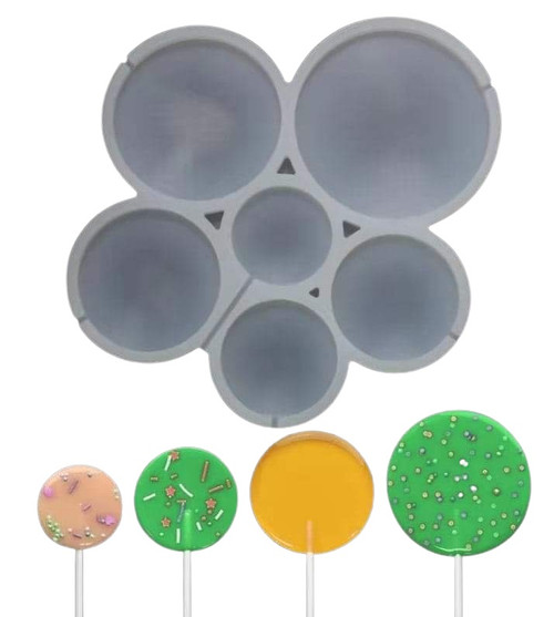 Round Lollipop Mold|Candy 6Cavity Silicone Mold