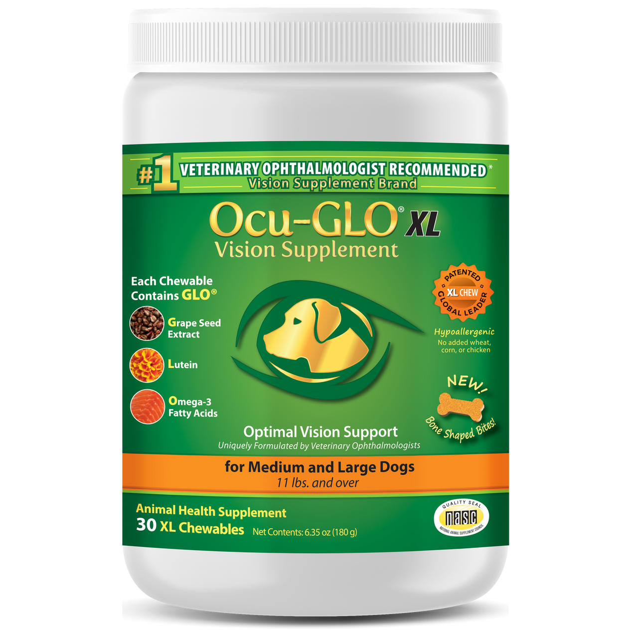Ocu-Glo Chewable XL 30ct. | Eye Health Supplement for Large Breed Dogs