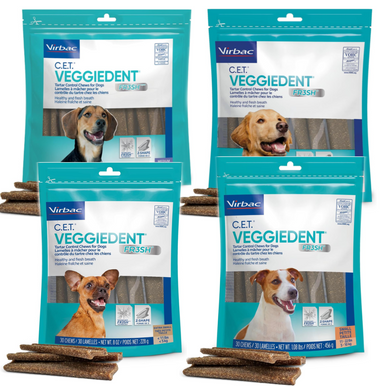 CET Veggiedent FR3SH Chews for Dogs - Dental & Digestive Support in 4 Sizes