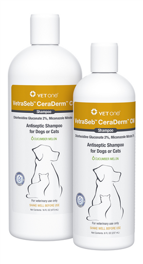 VetraSeb CeraDerm CM Antiseptic Shampoo for Dogs & Cats - 8 fl. oz ...