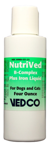 NutriVed B-Complex Plus Iron Liquid for Dogs & Cats 4 oz. - Essential ...