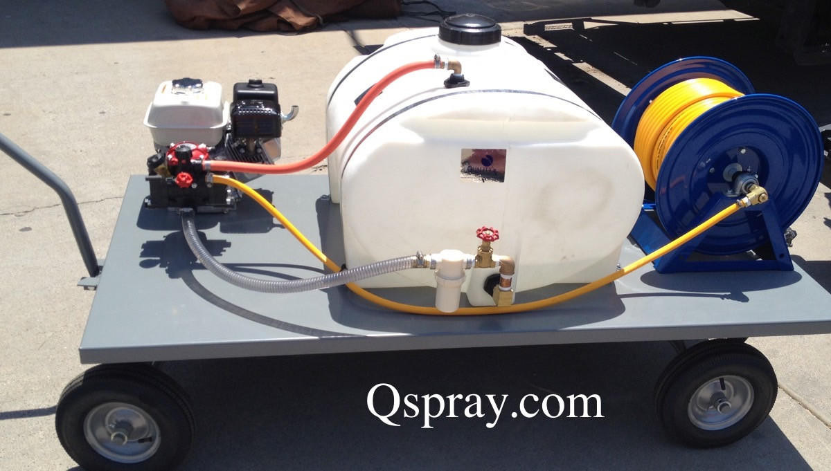 50 Gal. Gas Powered Cart Sprayer w/ Hypro Pump — QSpray.com