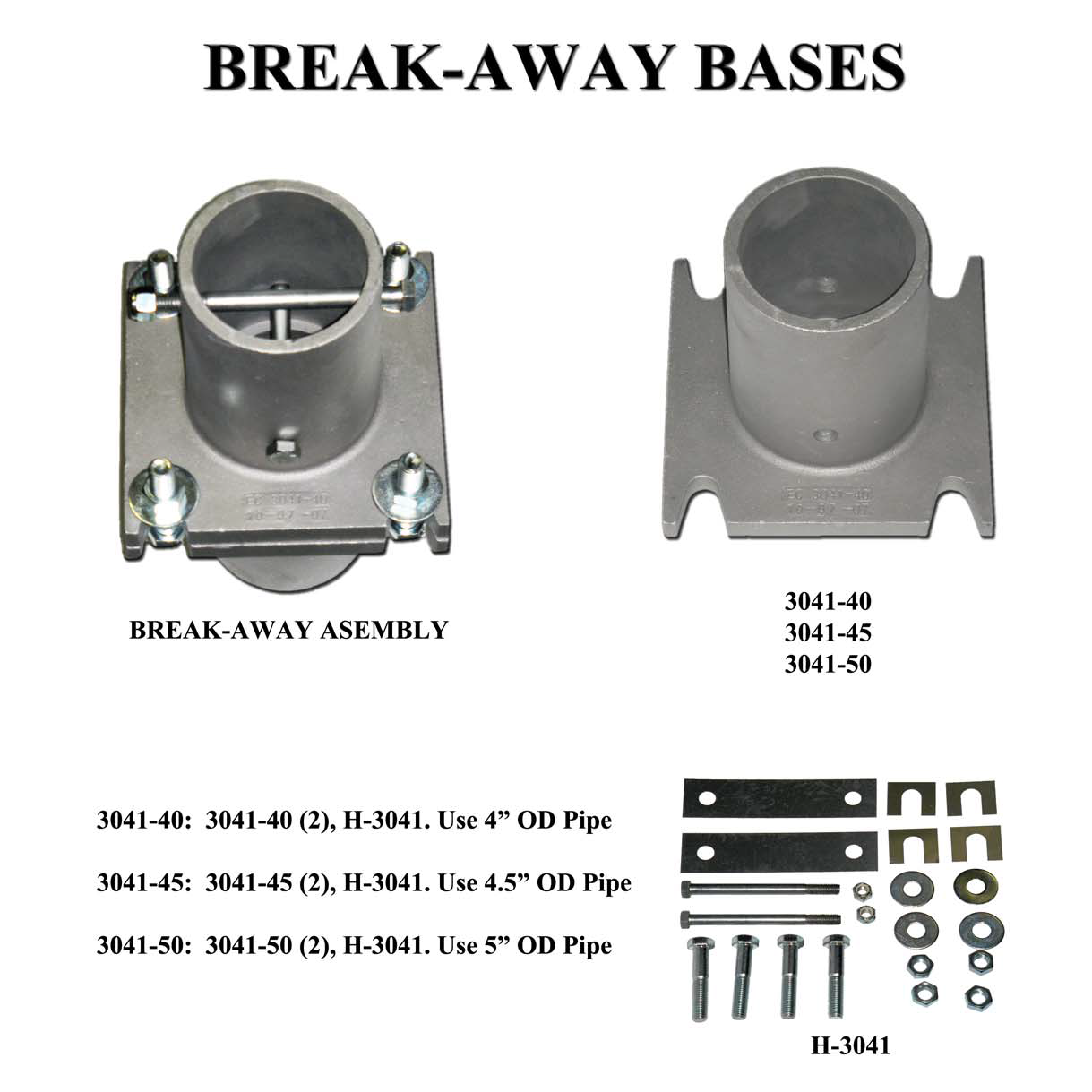 Engineered Castings - 3041-Series - Break-away Bases - Netceed