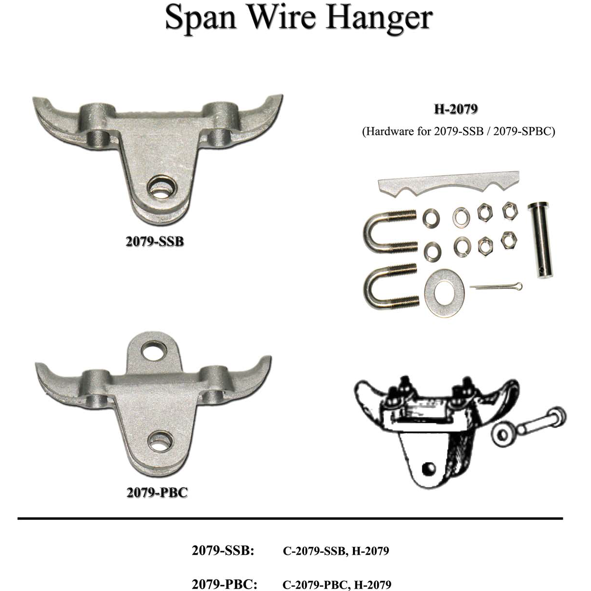 Engineered Castings - 2079-SSB, 2079-PBC - Span Wire Hanger Clamps ...