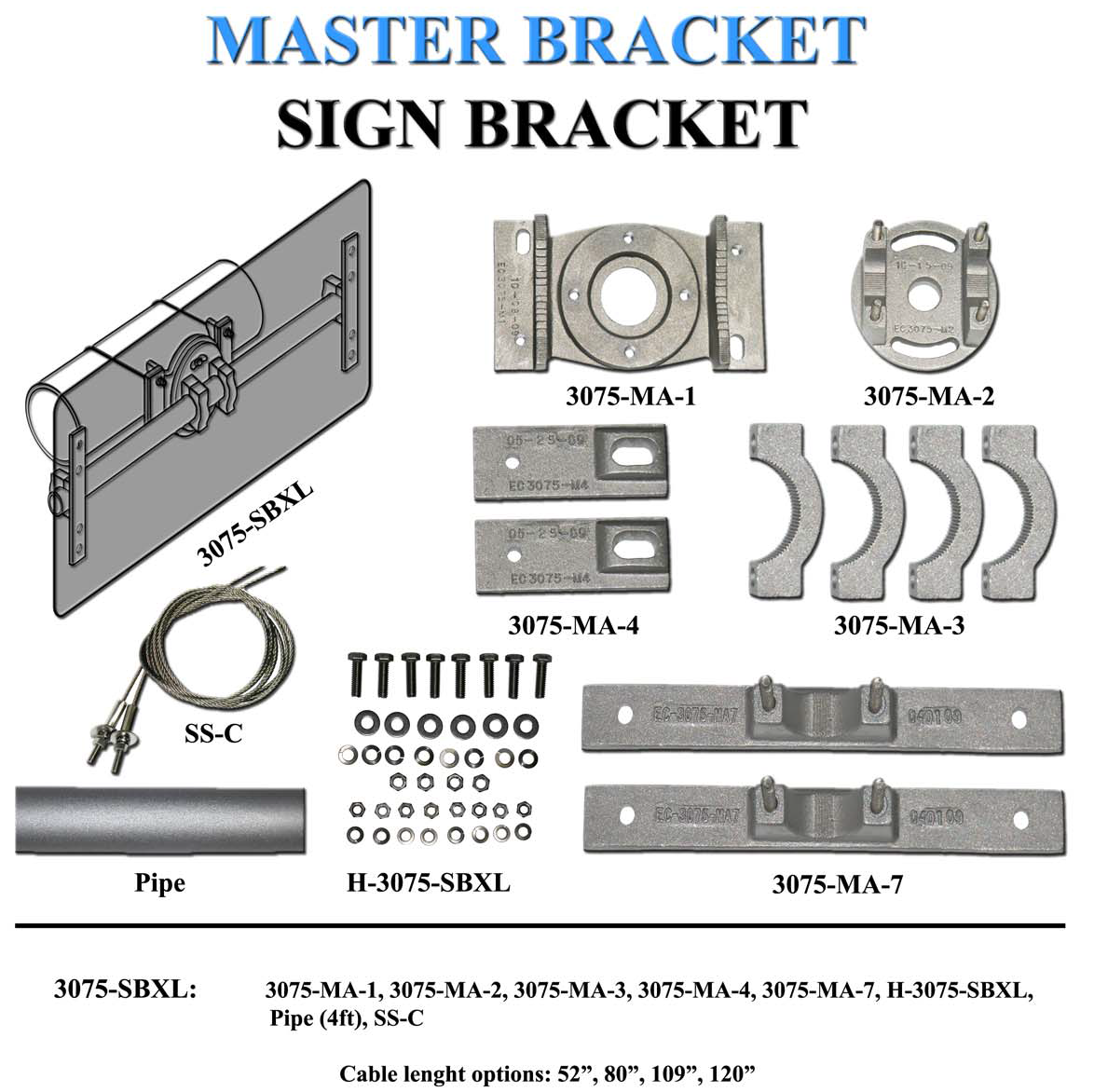 Engineered Castings - 3075-SB - Master Bracket for Sign - Netceed