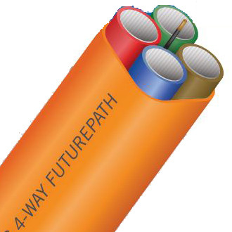 FuturePath 4-way MicroDuct HDPE 0.070" Sheath Orange 16/13mm - Comstar ...
