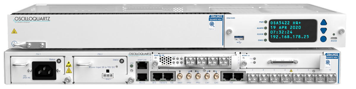 OSA 5422 - Compact PTP grandmaster, NTP server, SB/MB-GNSS receiver ...