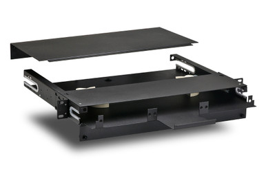 1RU 3 Plate Rack Mount Fiber Patch Panel Chassis Black Empty - Netceed