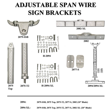 Engineered Castings - 2096-DF - Adjustable Span Wire Sign Bracket - Netceed