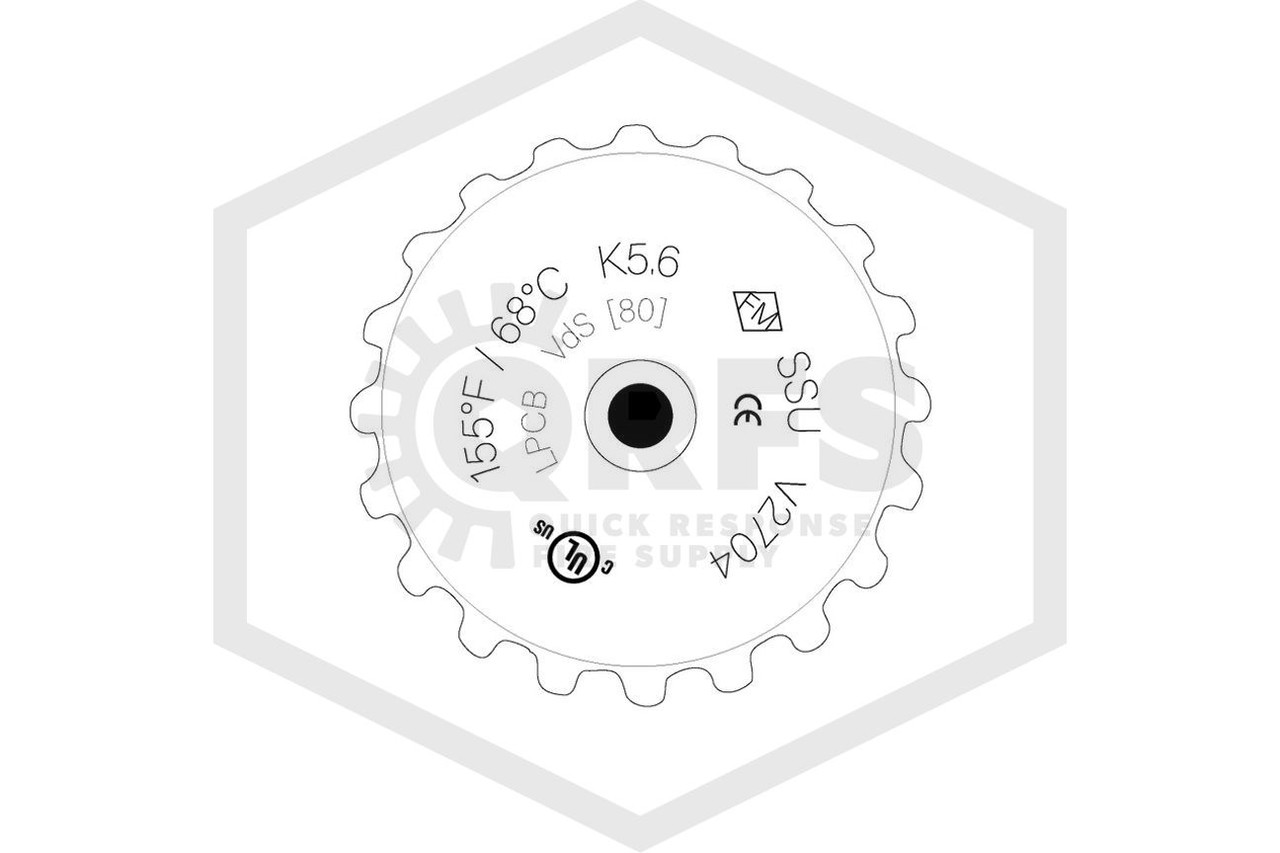 Upright Sprinkler Head | V2704 Victaulic™ | 5.6K Brass 155F