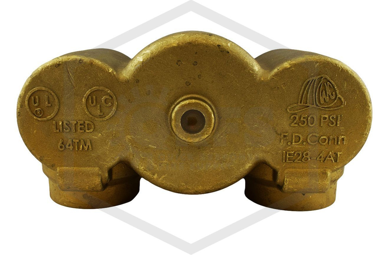Recessed Angled FDC | 4 x 2.5 x 2.5 NPT | Cast Brass