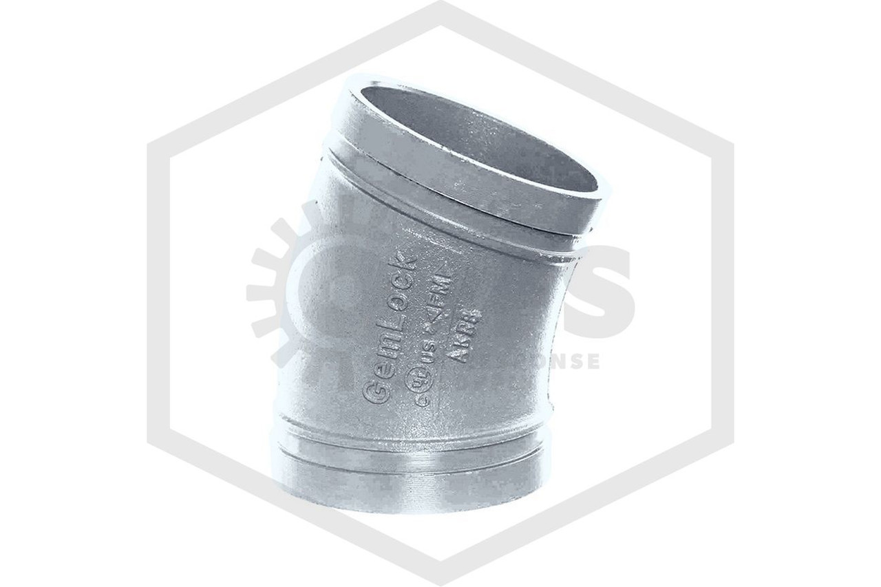 Grooved 22-1/2 Elbow | GemLock™ | 6 in. | Galvanized | 400-210-05631