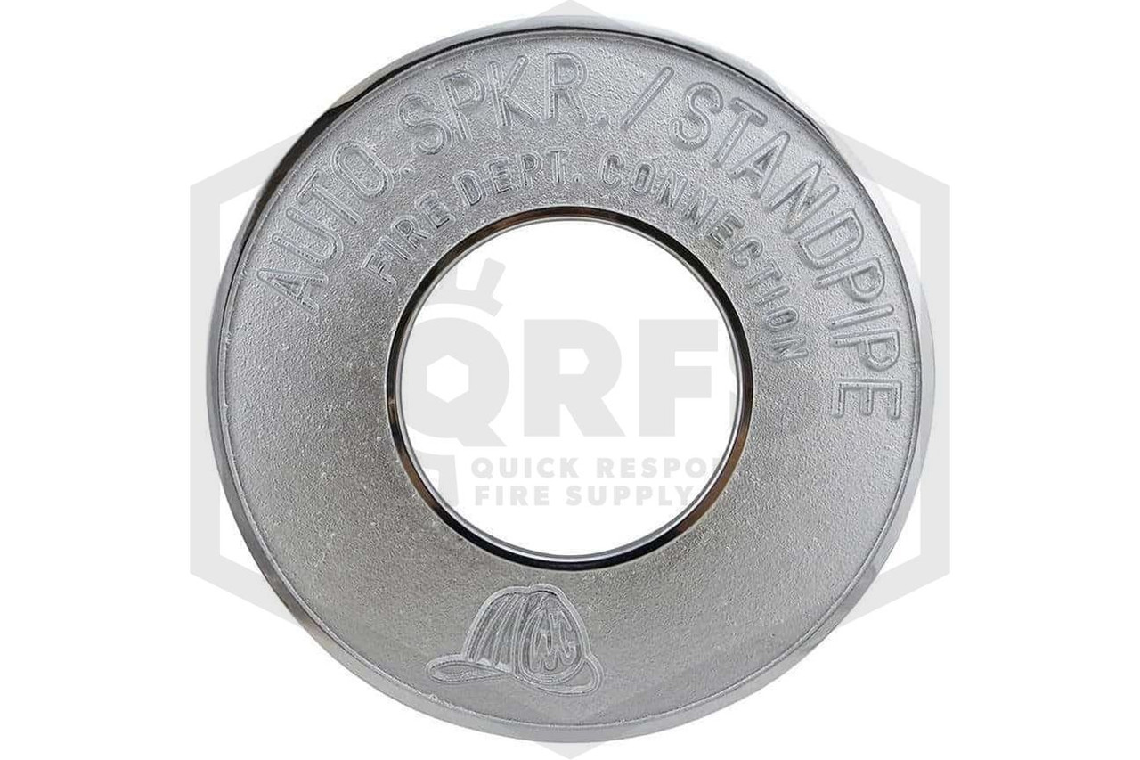4 in. Round FDC Plate | Auto Spkr/Standpipe | Polished Chrome