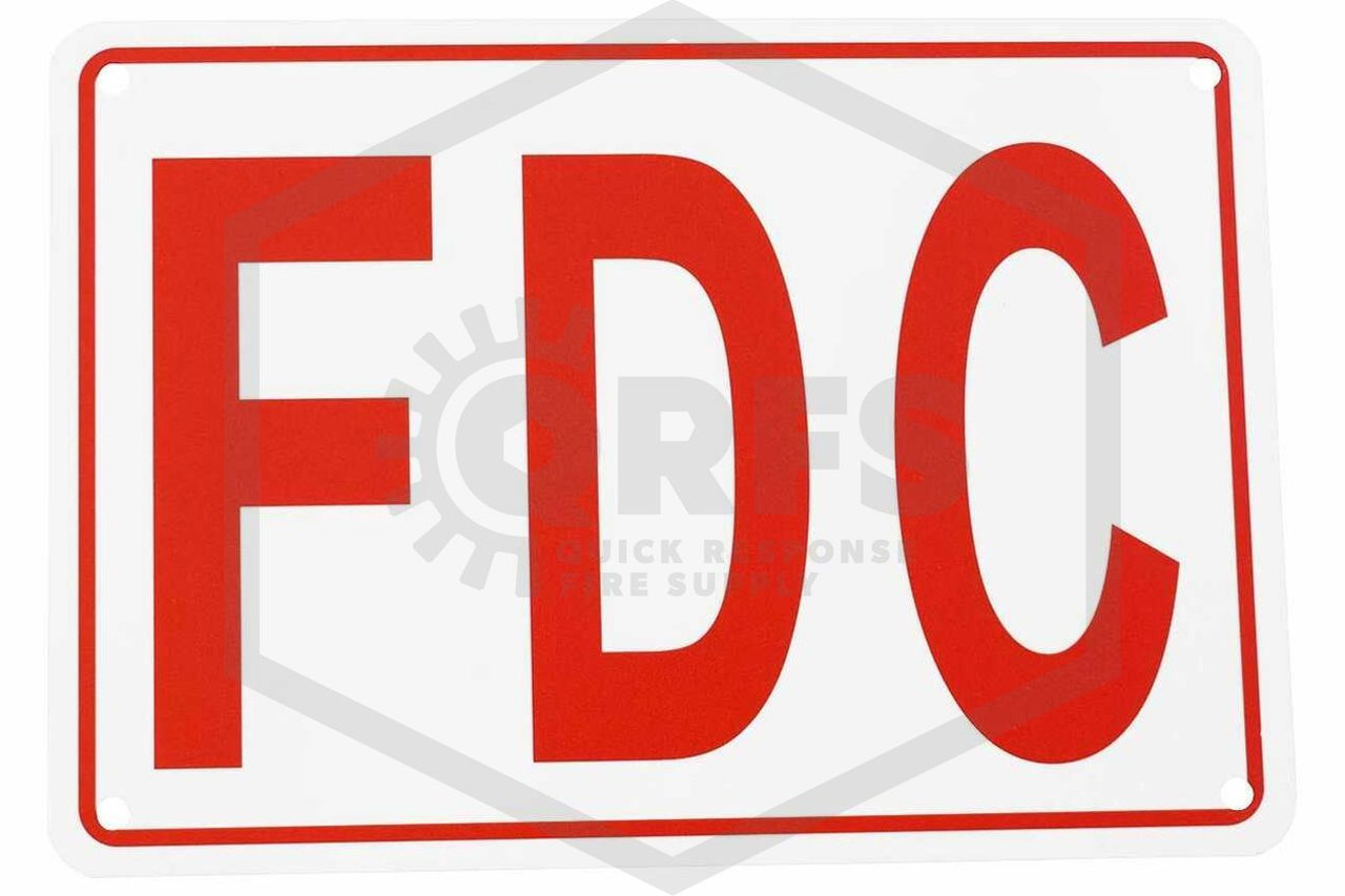 FDC Sign 10 in. x 7 in. Aluminum White with Red Letters