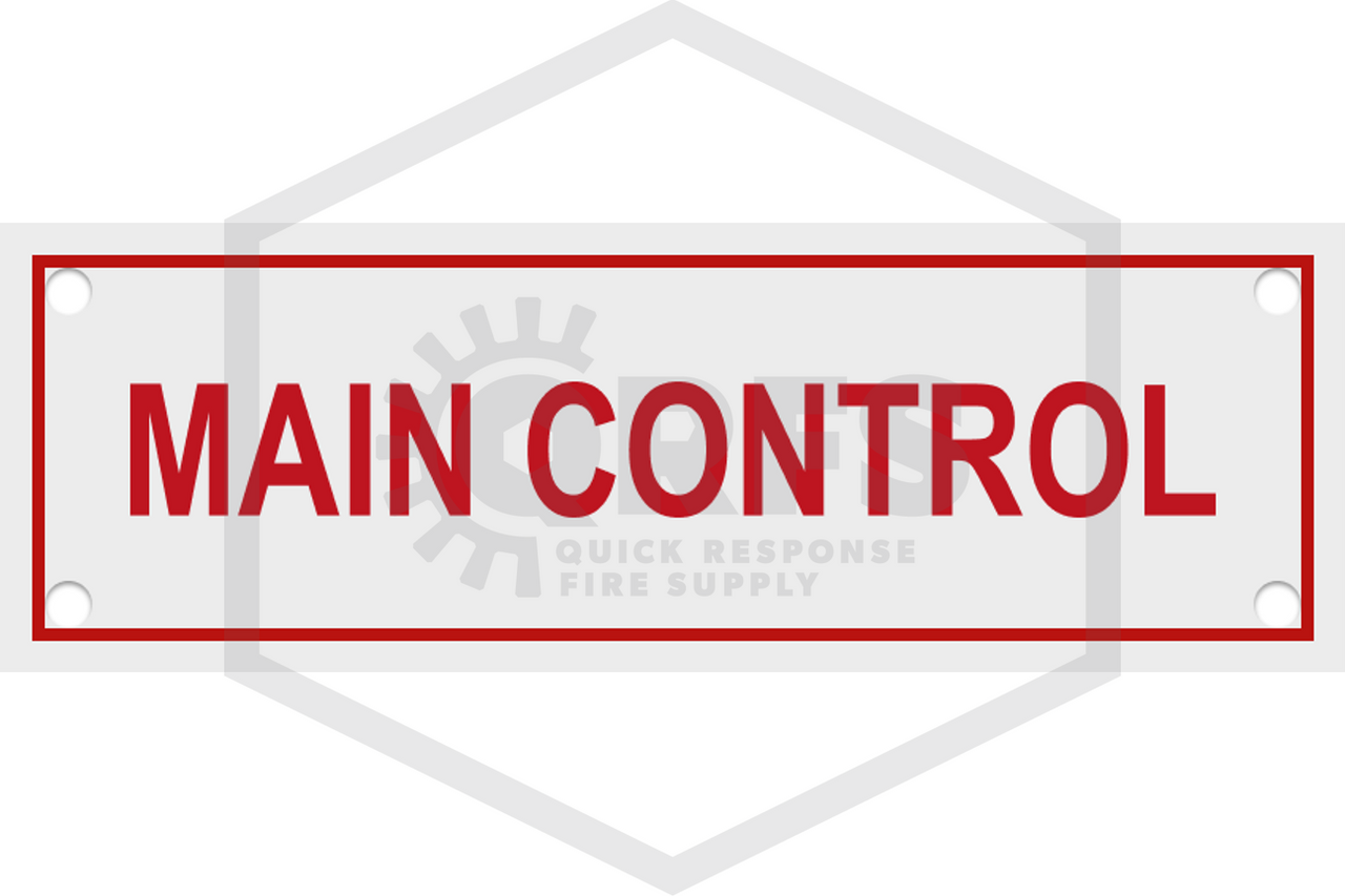 Main Control Sign | 6 in. x 2 in. | White & Red